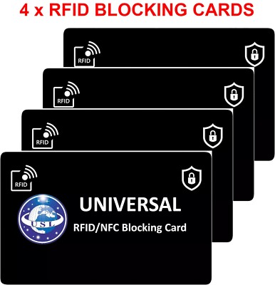 4x RFID Blocking Cards – Credit Debit Card Protector Bank Wallet ...