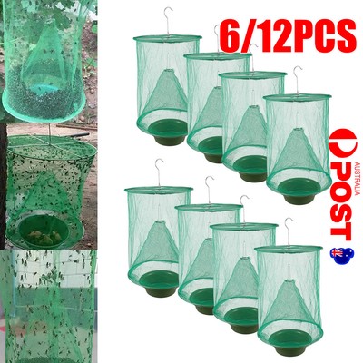 6/12X Fly Trap Net Cage Trap Hanging Catcher Insect Ranch Pest Killer ...