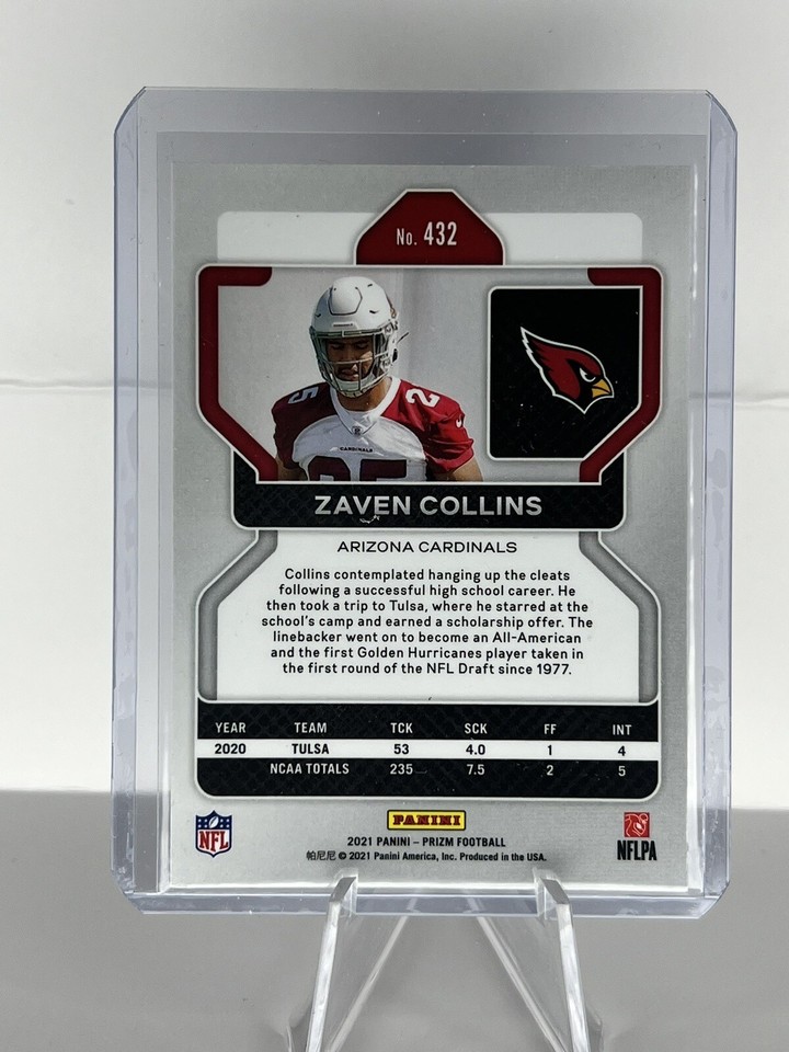 Zaven Collins 2021 Panini Prizm Base Prizm Rookie RC #432 Arizona ...