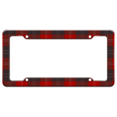 Plaid Red Gray Grey Pattern License Plate Tag Frame | eBay