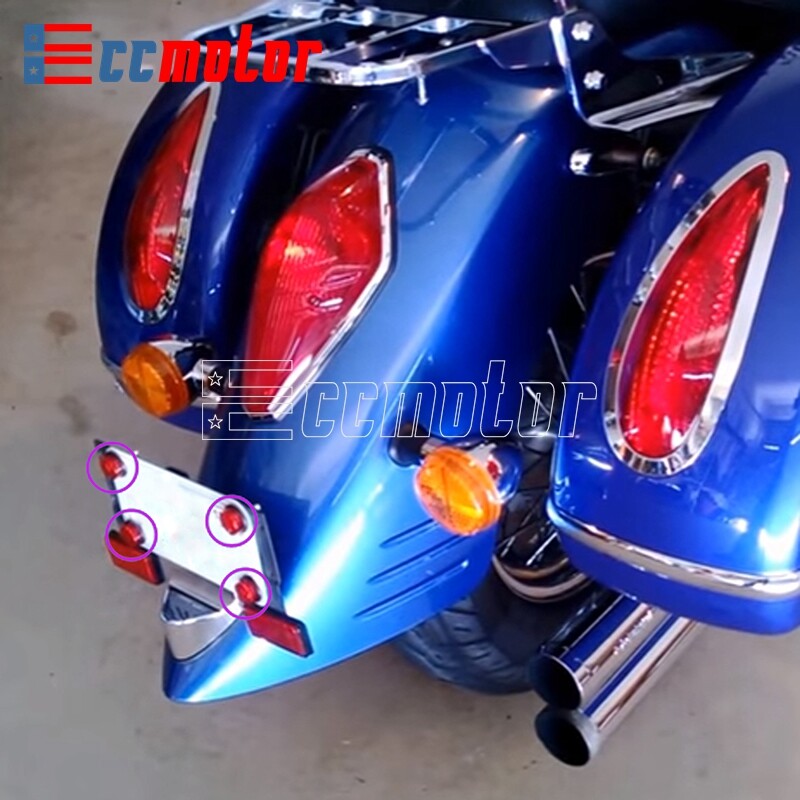 4 Pack Red Motorcycle License Plate Fasteners Reflector/Reflective Caps ...