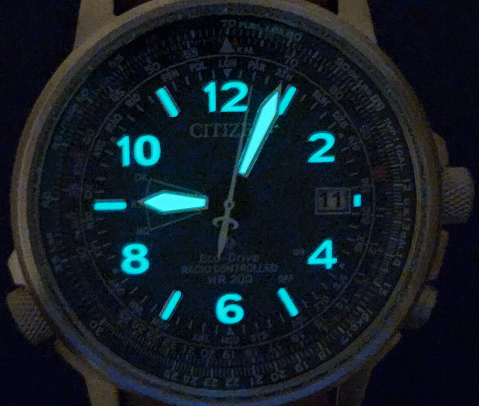 Citizen Air Skyhawk Sapphire Promaster CB0240-29X Eco-Drive Leather ...