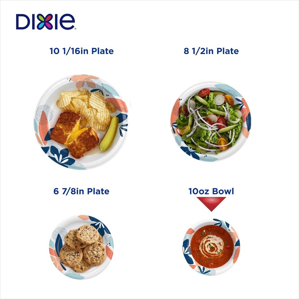 Dixie Small Paper Bowls, 10 Oz, 72 Count, Microwave-Safe, Large, White ...
