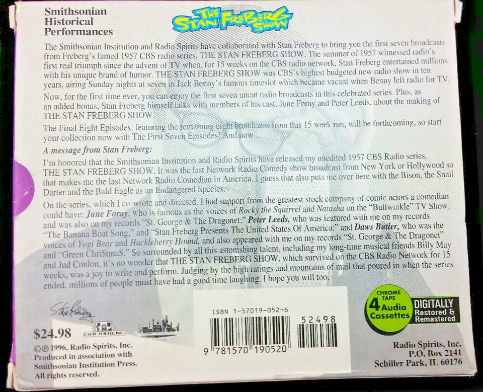 THE STAN FREBERG SHOW First 7 Episodes Radio Historical Audio Cassettes ...