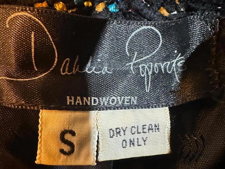 Dahlia Poports Handwoven Multicolor Jacket Small | eBay