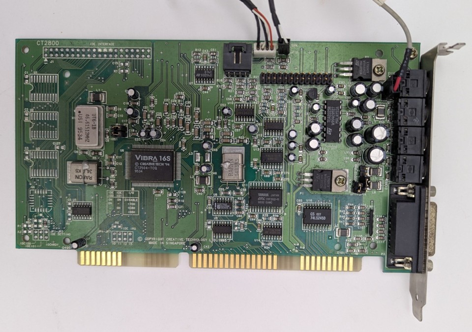 Creative Labs Sound Blaster Vibra 16S CT2800 16-bit ISA Sound Card ...