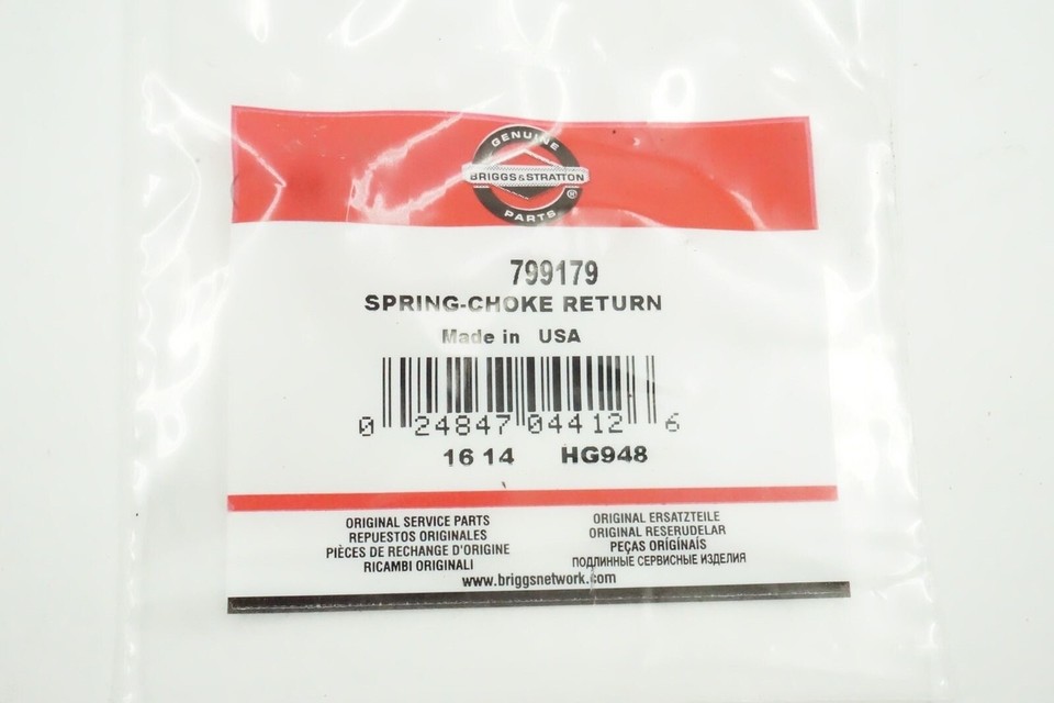 GENUINE OEM BRIGGS & STRATTON PART # 799179 CHOKE RETURN SPRING 11P902 ...