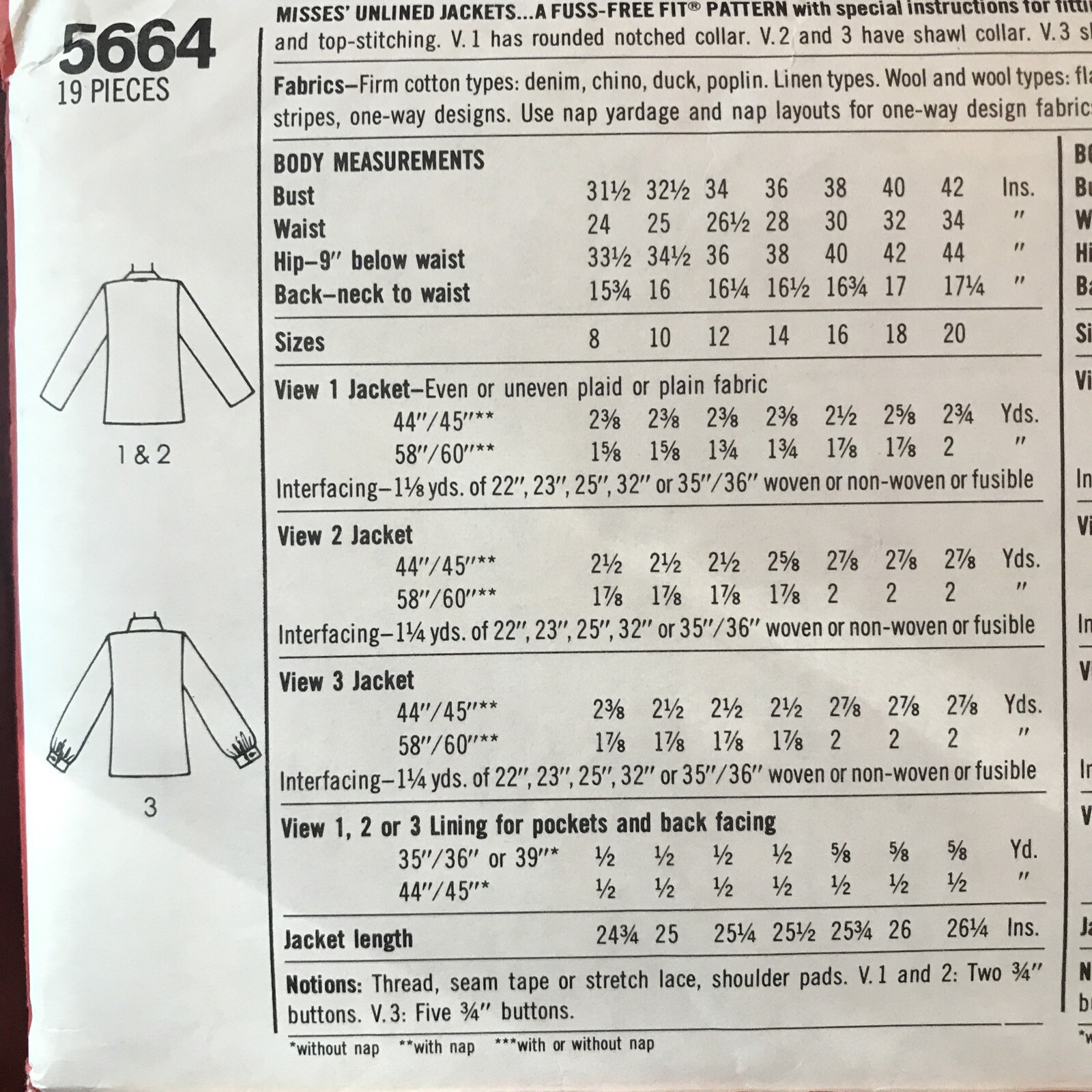 Simplicity 5664 Sewing Pattern Size16 Uncut 1982 Jacket Plaid Fuss Free ...