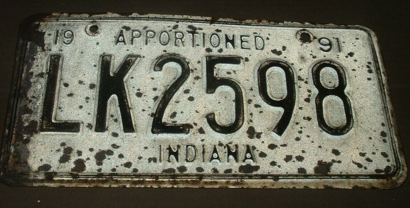 1991 Indiana Apportioned License Plate Tag LK2498 | eBay