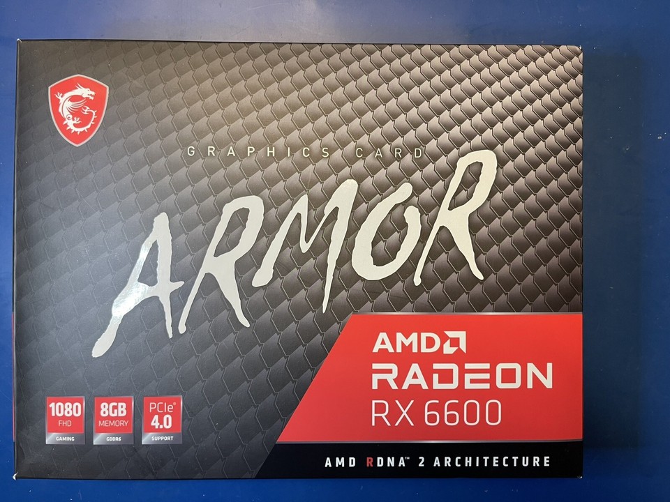 MSI ARMOR AMD Radeon RX 6600 - 8GB, GDDR6 Graphics Card With ORIGINAL ...