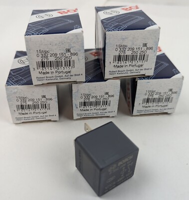 5 Bosch Relays 0332209151 30A 12Vdc Coil SPDT Automotive Application ...