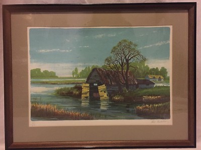 Alex Packham Signed Lithograph Limited 43/275 Untitled of Boat House ...