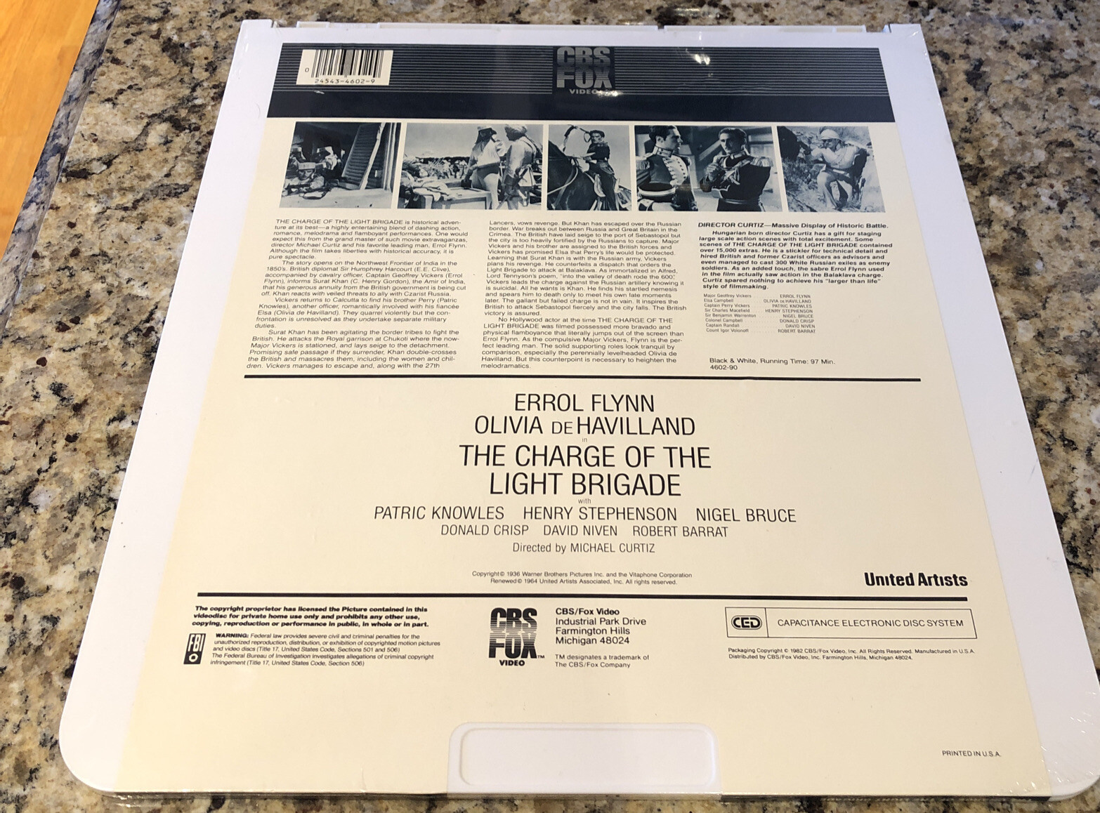 THE CHARGE OF THE LIGHT BRIGADE Flynn DeHavilland History CED VideoDisc ...
