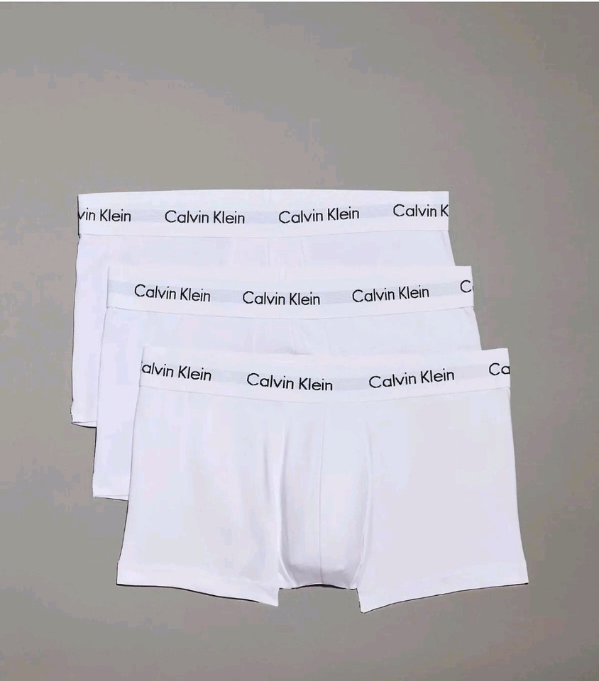 Calvin Klein 100% Authentic Mens Boxers Stretch 3 Pack Whit Choose Size ...