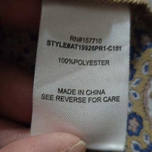 Alchemy Thread Tan And Navy Blue Paisley Boho Peasant Top Women's Size ...