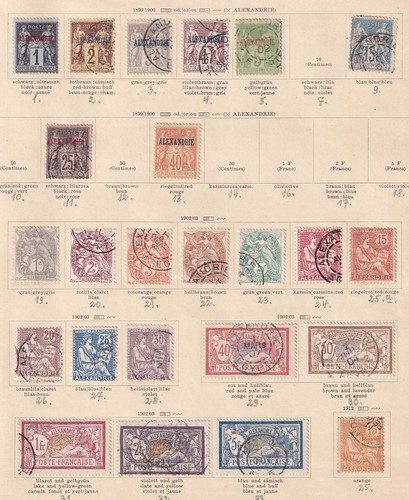 French alexandria 1899 collection of 24 CLASSIC stamps / HIGH VALUE! | eBay