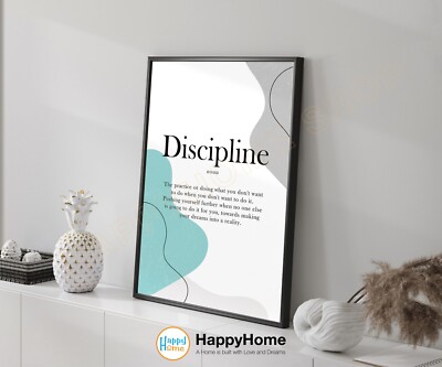Discipline Definition Wall Art Motivational Quote Home Art Office Decor ...