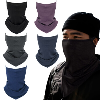 Neck Gaiter Half Face Mask with Ear Loops UV Protection Bandana Cycling ...