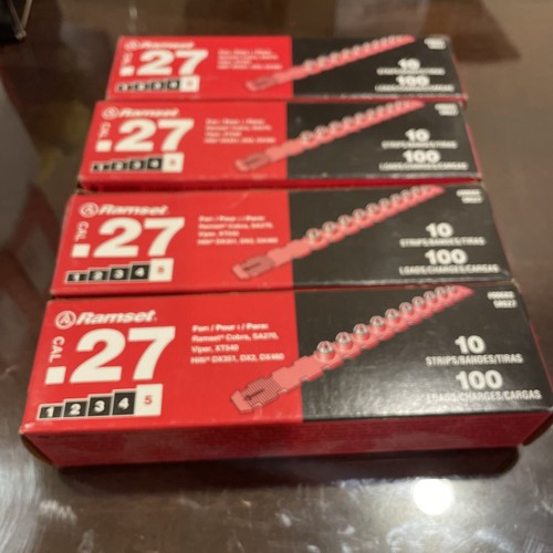 4 BOXES Ramset 00682 0.27 Caliber Red Strip Loads (4 Packs of 100 Each ...