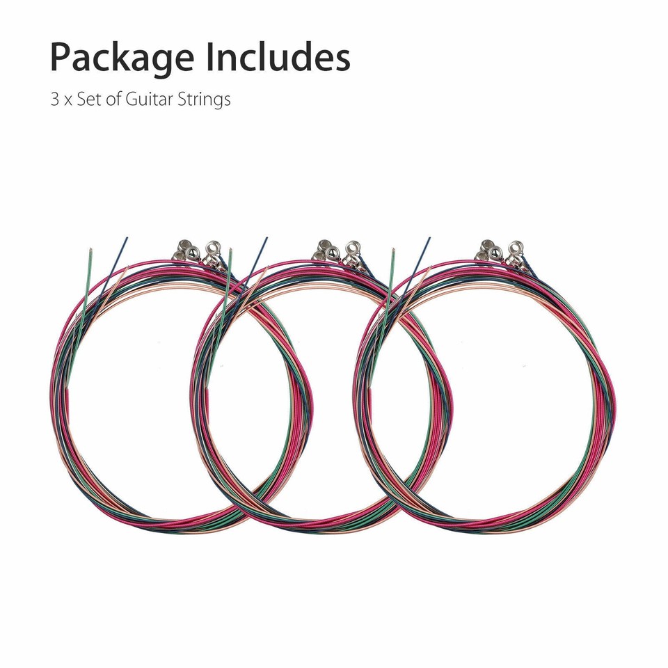 3 Sets of 6 Guitar Strings Replacement Steel String For Acoustic Guitar ...