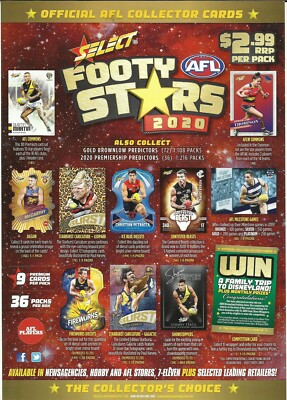 2020 AFL Footy Stars Promotional A4 Flyer Original SELECT | eBay Australia