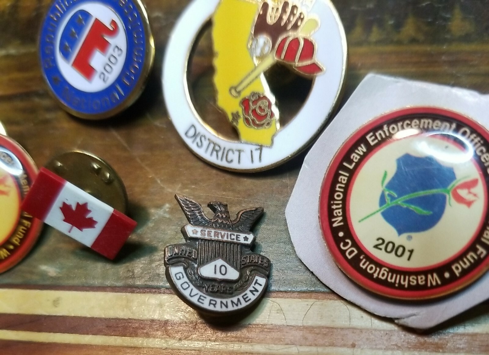 Vintage Lot 7 Government Pins 10 Yrs Service Award Pin Pendant See Pics ...