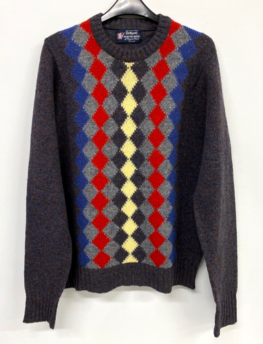 Austin Reed golf jumper mens M grey red argyle pure wool 687 | eBay UK