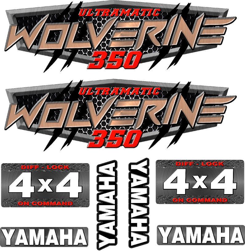 Yamaha Wolverine 350 400 450 4x4 Decal graphic sticker OEM kit plastic ...
