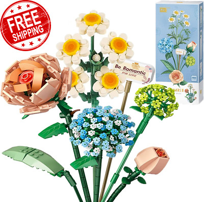 Mini Bricks Flower Bouquet Building Sets, Artificial Flowers, DIY ...