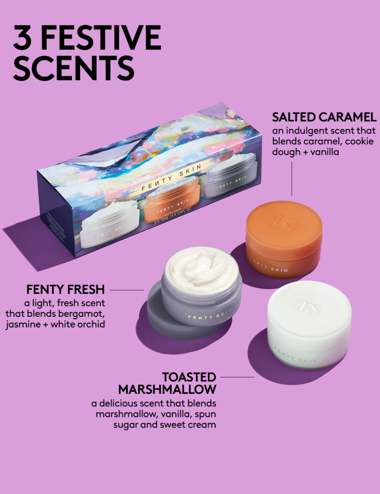 FENTY SKIN Lil Butta Dropz Mini Shimmering Whipped Oil Body Cream Trio ...