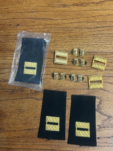 Officer Rank Insignia Set Gold Epaulettes & Pins Military Uniform WWII ...
