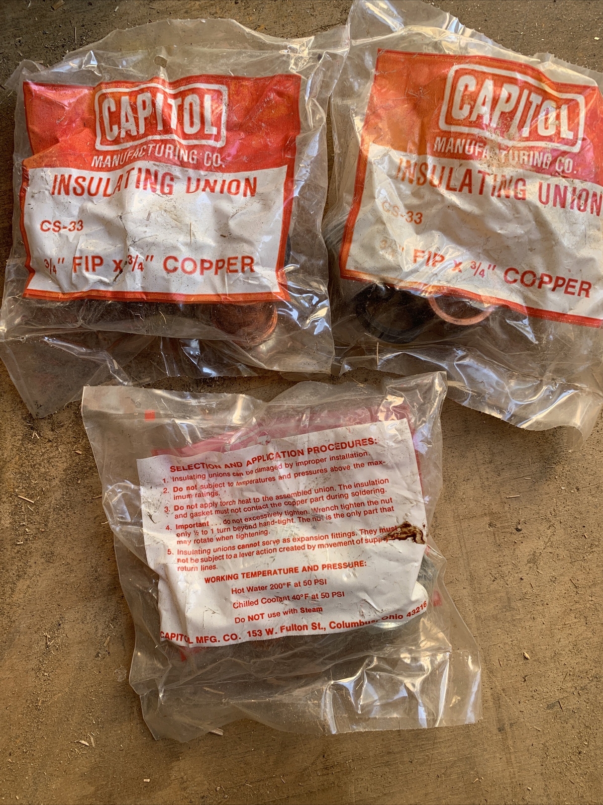Capitol Manufacturing Insulation Union Cs-33 3/4"FIP X 3/4" Copper P# CS-33 | eBay