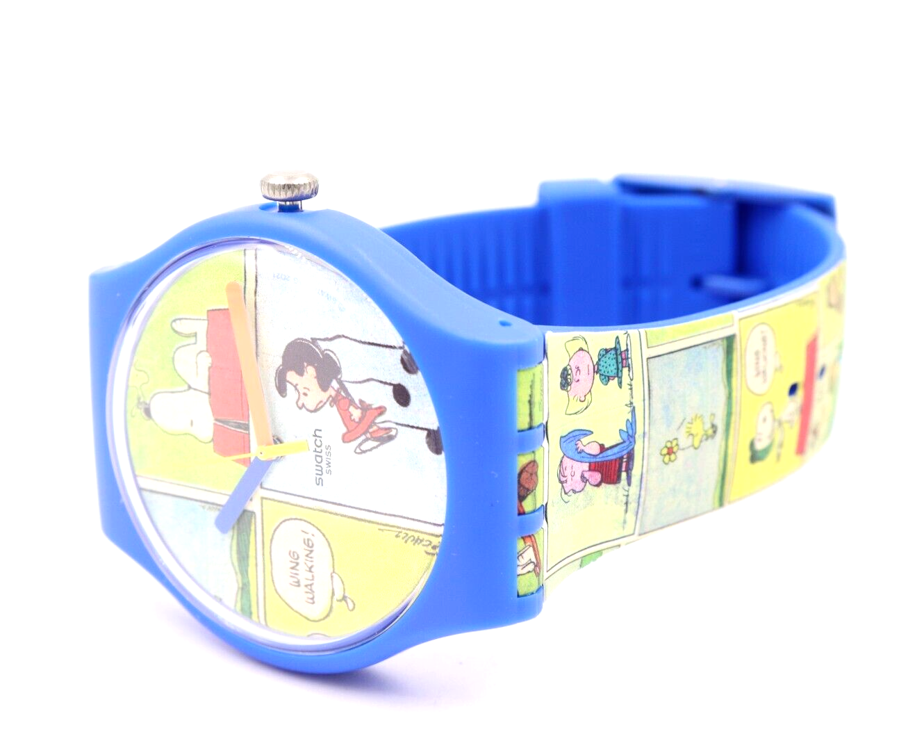 Swiss Swatch X Peanuts SMAK Blue Multicolor Silicone Watch 40mm ...