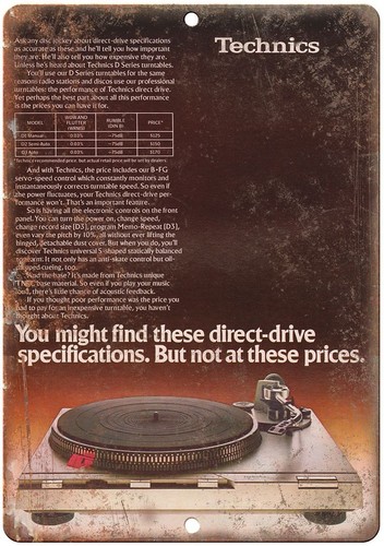 Technics D1 Turntable Ad Vintage Reproduction Metal Sign D124 | eBay
