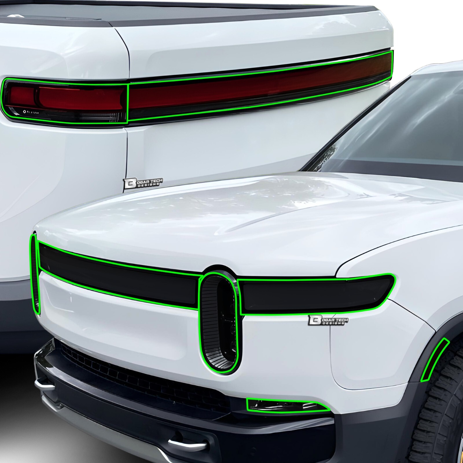 Fits Rivian R1T R1S Head Tail Light Precut Smoked PPF Tint Film Decal ...