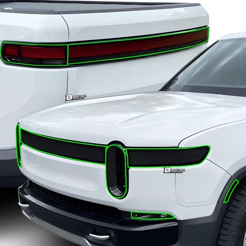 Fits Rivian R1T R1S Head Tail Light Precut Smoked PPF Tint Film Decal ...