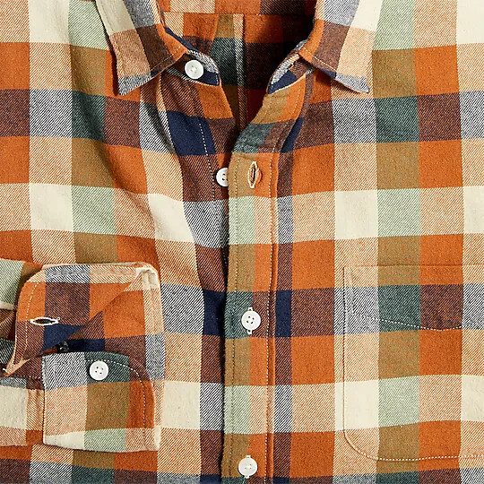 Men’s J. Crew $79.50 Classic 100% Cotton Plaid Flannel Shirt Size Large ...