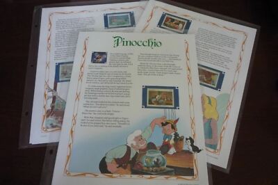 PINOCCHIO DISNEY COLLECTOR Stamp PANEL 6 pages Postal Com.Society | eBay