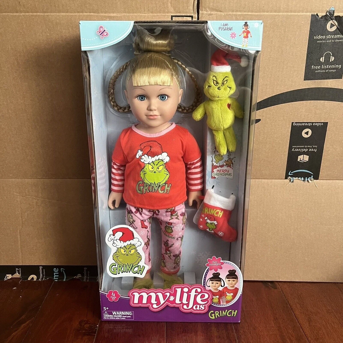 My Life As Poseable Grinch Sleepover 18 Play Doll Toy Blonde Cindy Lou