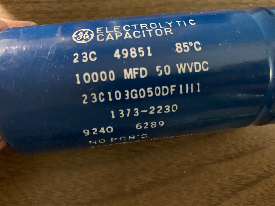 GE/CAPACITOR TECHNOLOGY 10,000uF 50VDC Electrolytic Capacitor 85C Screw ...