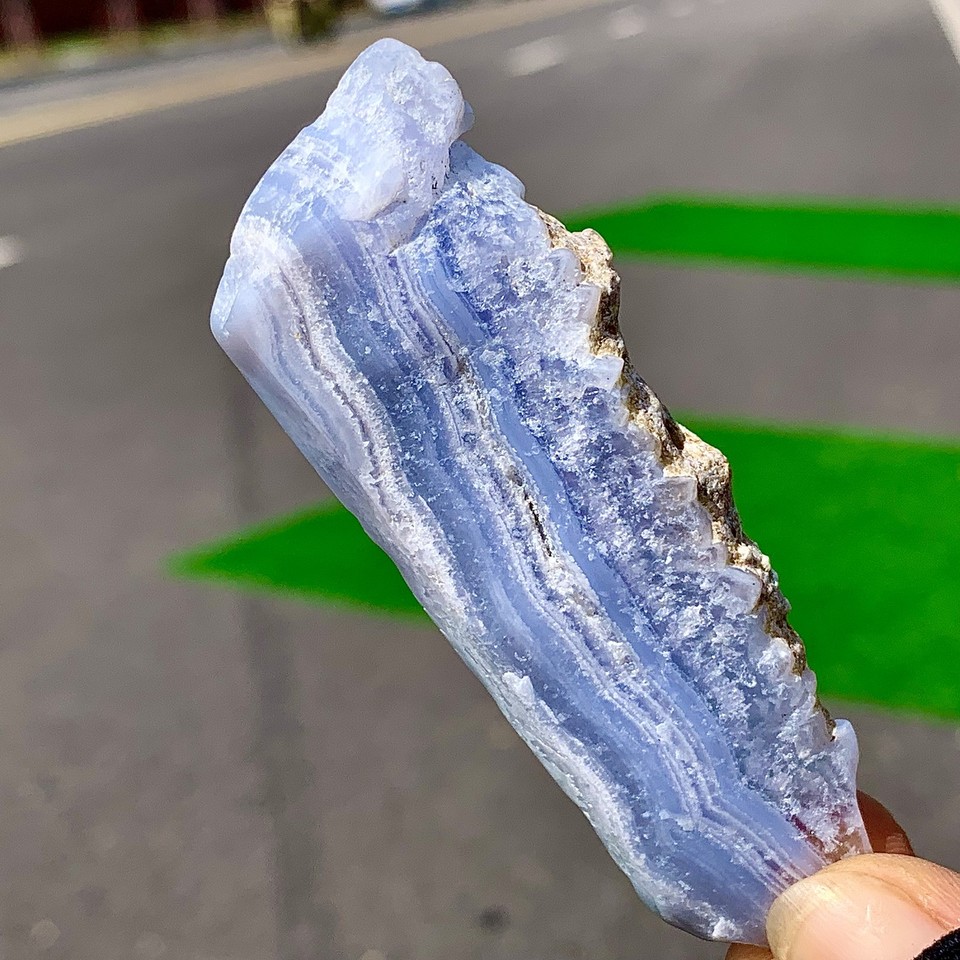 24G Natural Blue striped agate Crystal Chunks piece form Mineral ...