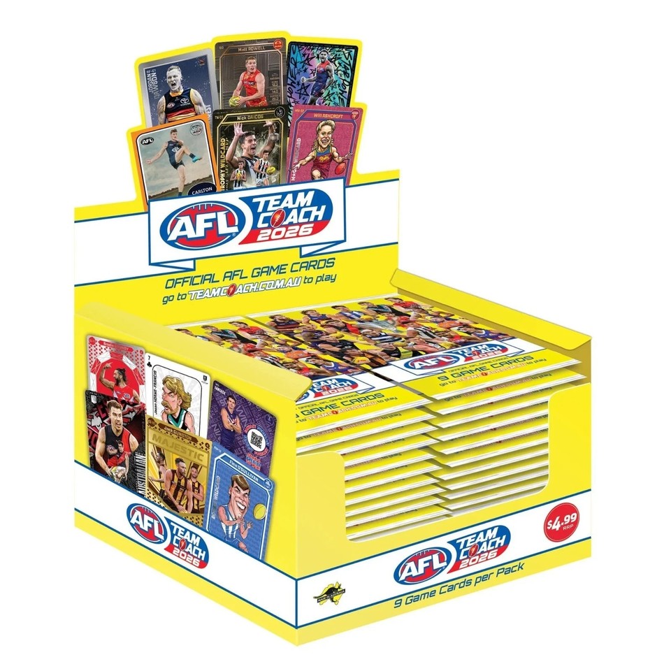 2026 AFL TEAMCOACH TEAM COACH FOOTY TRADING CARDS SEALED BOX 36 PACKS ...
