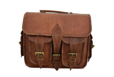 Leather Messenger Camera Bag DSLR SLR Case Padded Satchel Crossbody ...