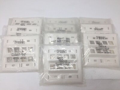 (Lot of 12) Superior Modular Products DP08A01 Double Gang 8 Port Cover ...