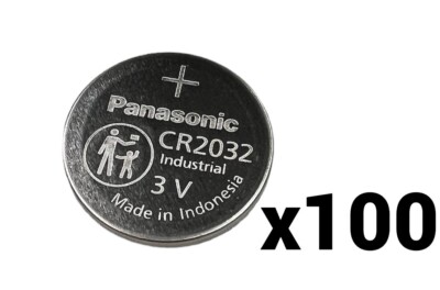 100 HUNDRED PANASONIC CR2032 BULK CR 2032 3V LITHIUM COIN CELL BATTERY ...
