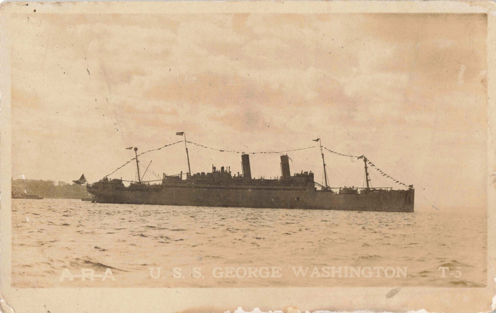 Postcard A-R-A Vintage U.S.S. George Washington Ship T-5 Real Photo ...