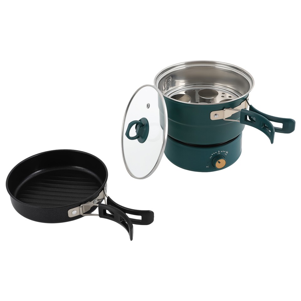 Electric Hot Cooker Pot Green Steamer Mini Multifunctional Pan Portable ...