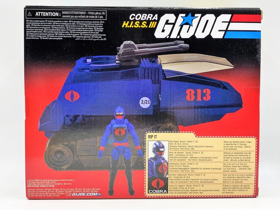 GI Joe Retro Collection Cobra H.I.S.S. III Tank Vehicle w/ Rip It ...