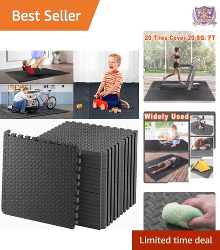 Heavy-Duty Versatile Grip Exercise Mat: Interlocking - Durable - 20 ...