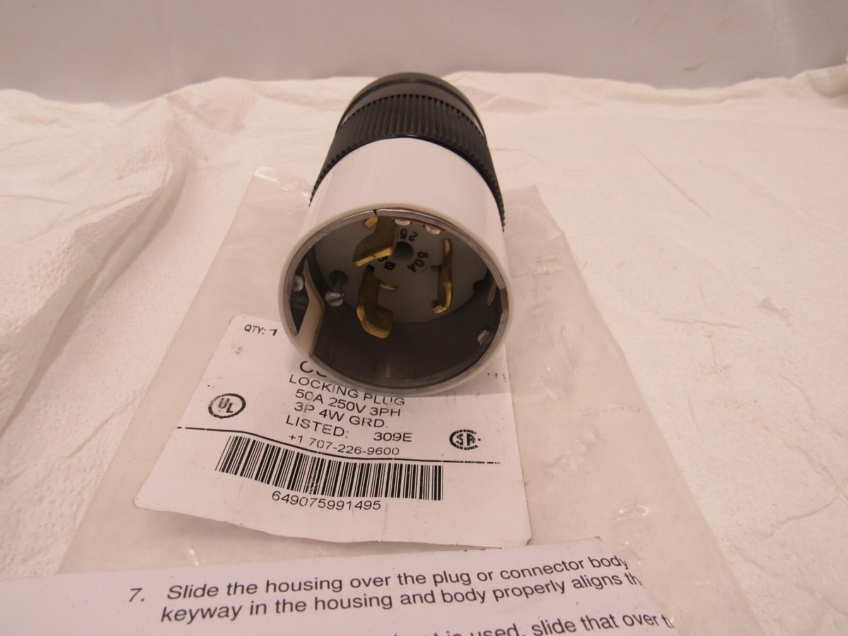 Non-nema Locking Electrical Plug Marinco 50A 250V Locking Plug (Hubbell ...